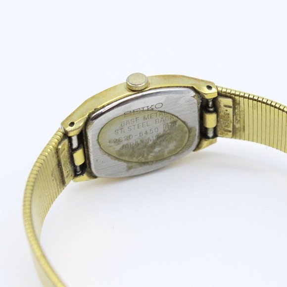 Seiko | Accessories | Vintage Seiko Watch Womens Classic Luxury Gold Tone 2c26450 Black Dial ...